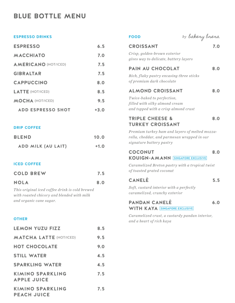 Blue Bottle Coffee opens in Singapore at Raffles City(with menu and ...